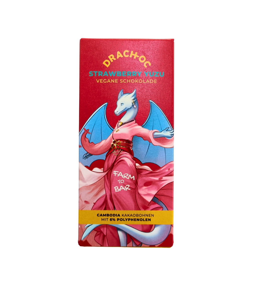 Drach-Oc Strawberry Yuzu Vegan Chocolate Bar 40g | Vegan District Msia – Vegan District Malaysia