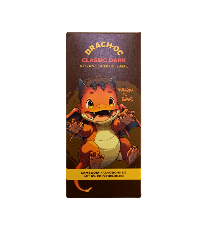 Drach-Oc Classic Dark Vegan Chocolate Bar 40g | Vegan District Msia – Vegan District Malaysia