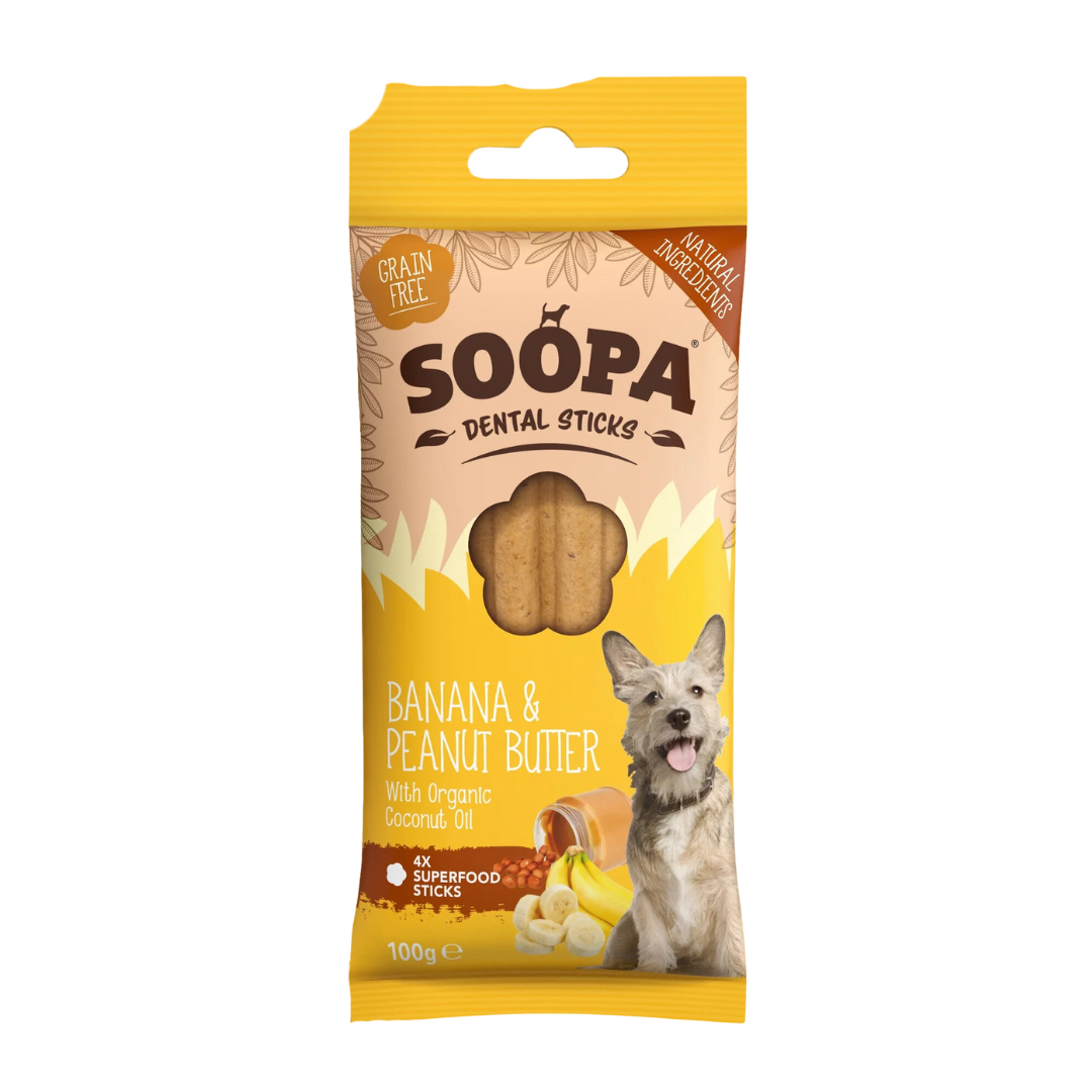 Soopa Dental Sticks Banana & Peanut Butter 100g | Vegan District ...